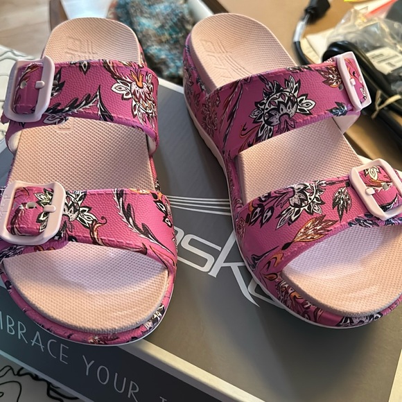 Dansko | Shoes | Pink Floral Dansko Wedged Sandals | Poshmark
